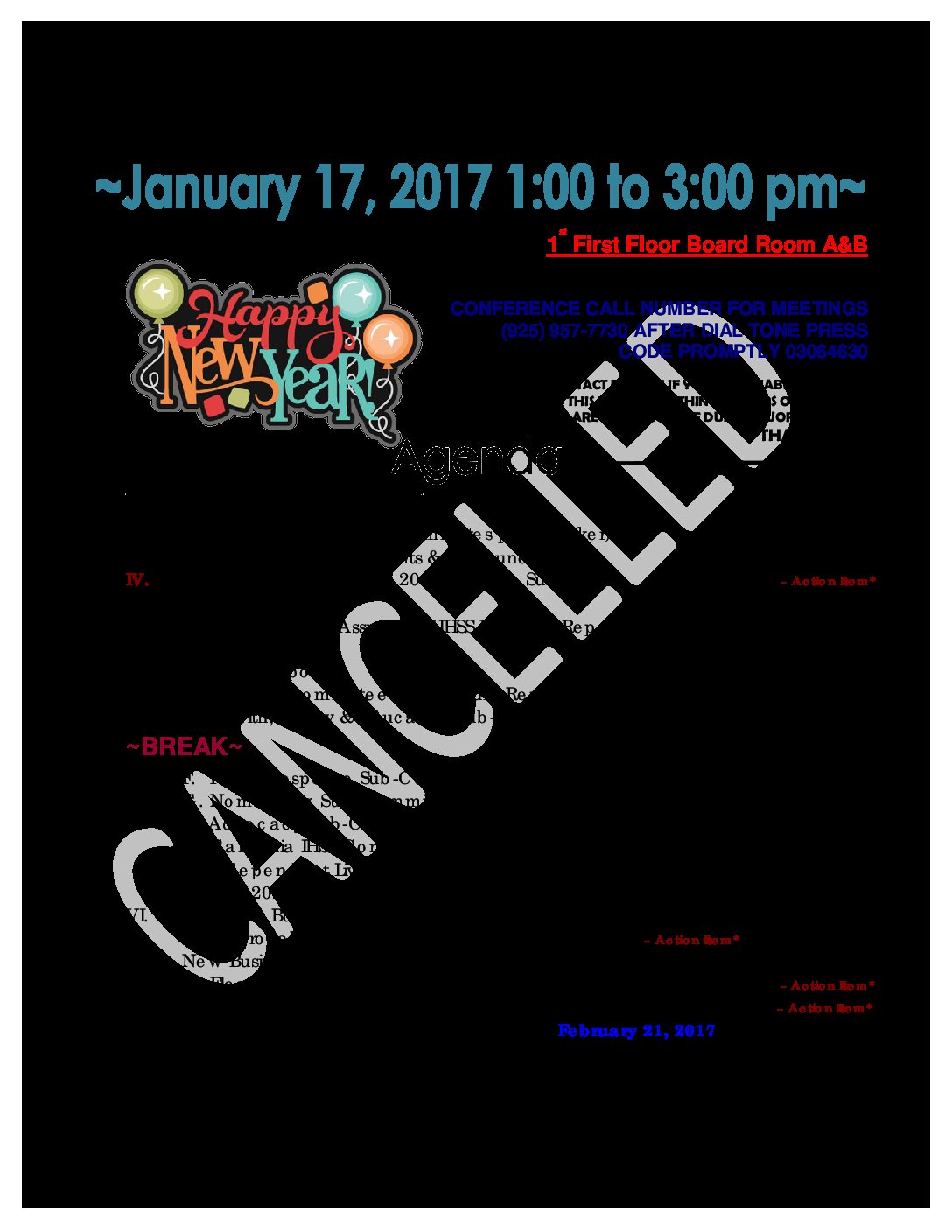 agenda ac. 1.17.17/XNUMX/XNUMX | EHSD