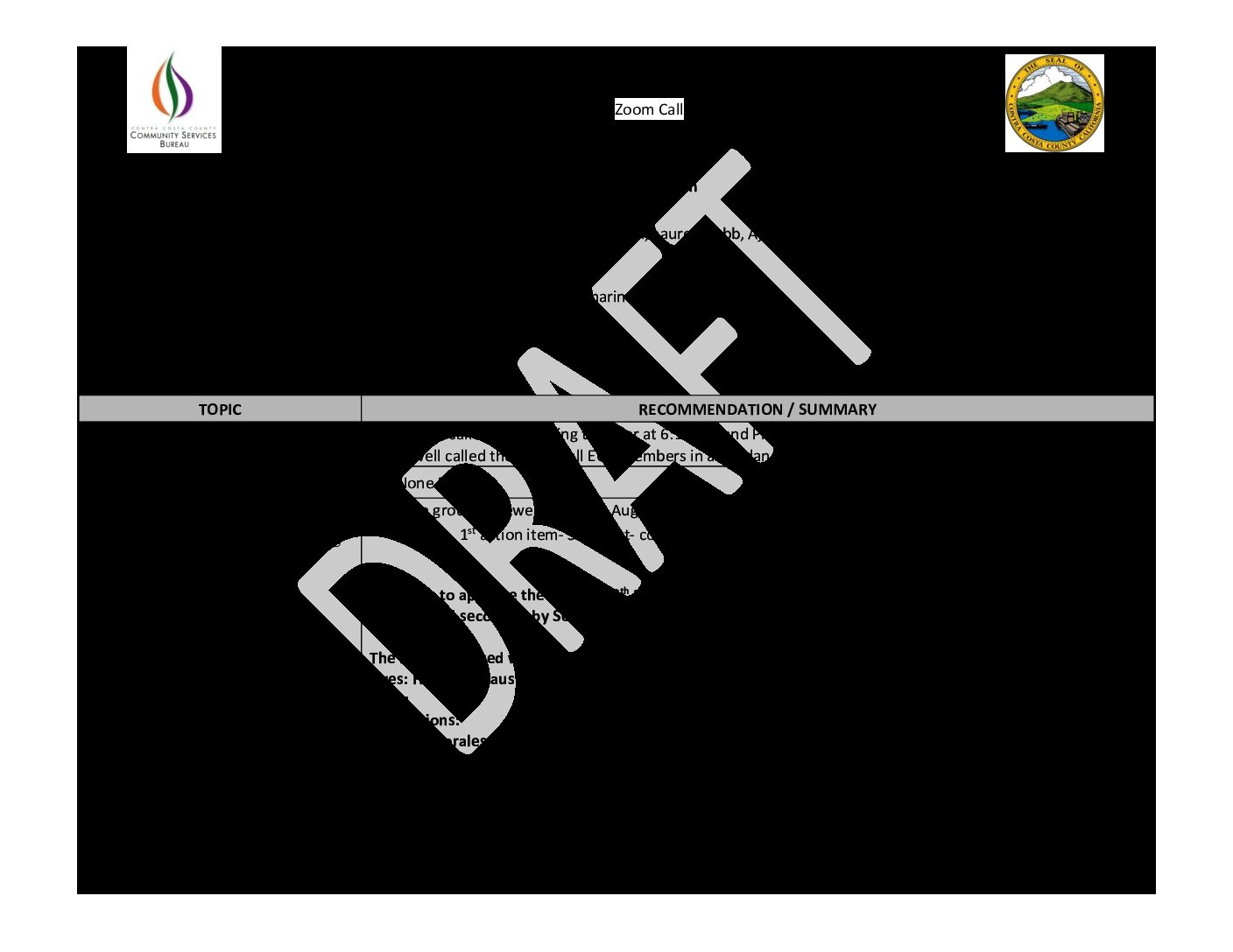 10 de septiembre de 2020 Acta de la reunión de negocios: final | EHSD