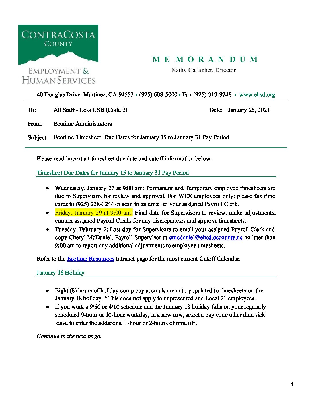 Mga Petsa ng Takdang Panahon ng Ecotime Timesheet para sa Enero 15 ...
