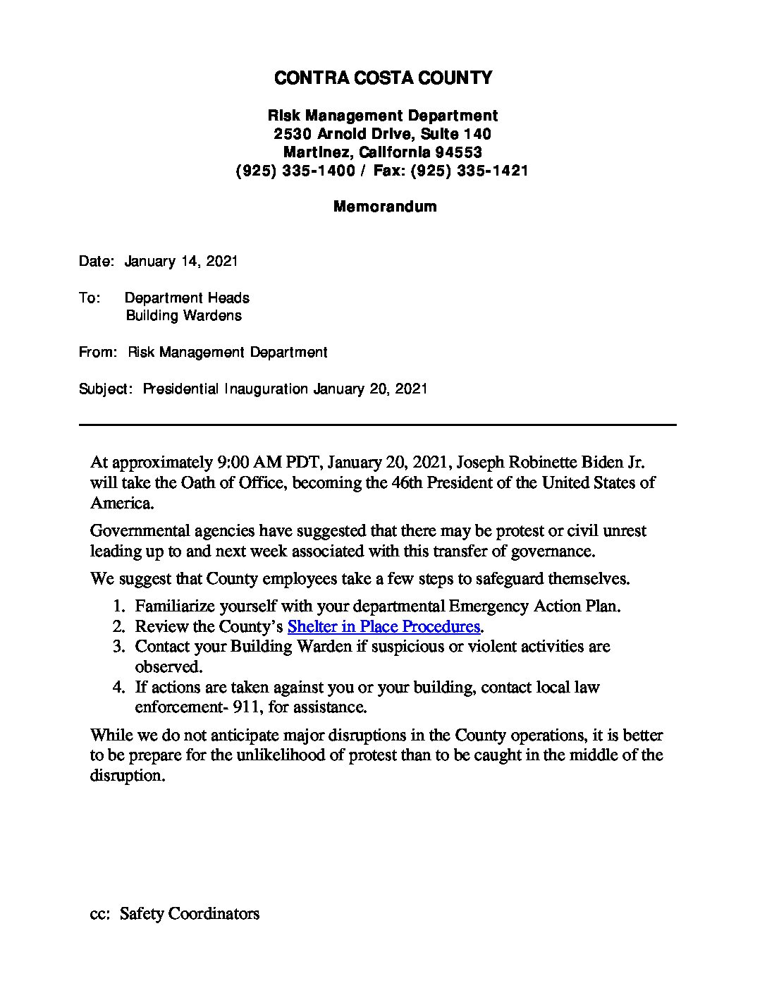 Inauguración 20 de enero de 2021 | EHSD