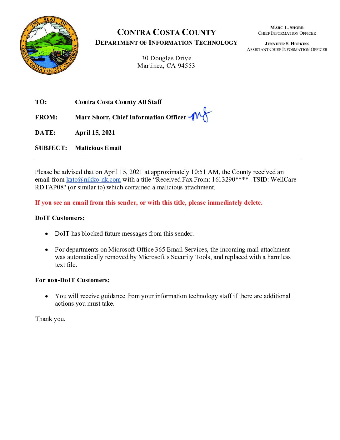 Malicious-Email-04152021- | EHSD