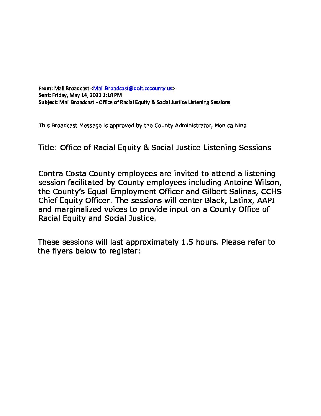 Séances d'écoute du Bureau de l'équité raciale et de la justice sociale | EHSD