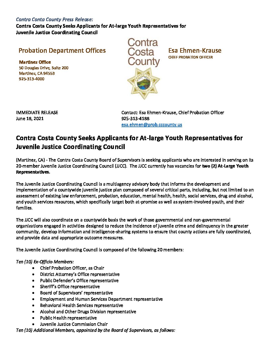 CCC_Press_Release_Juvenile_Justice_Coordinating_Council | EHSD