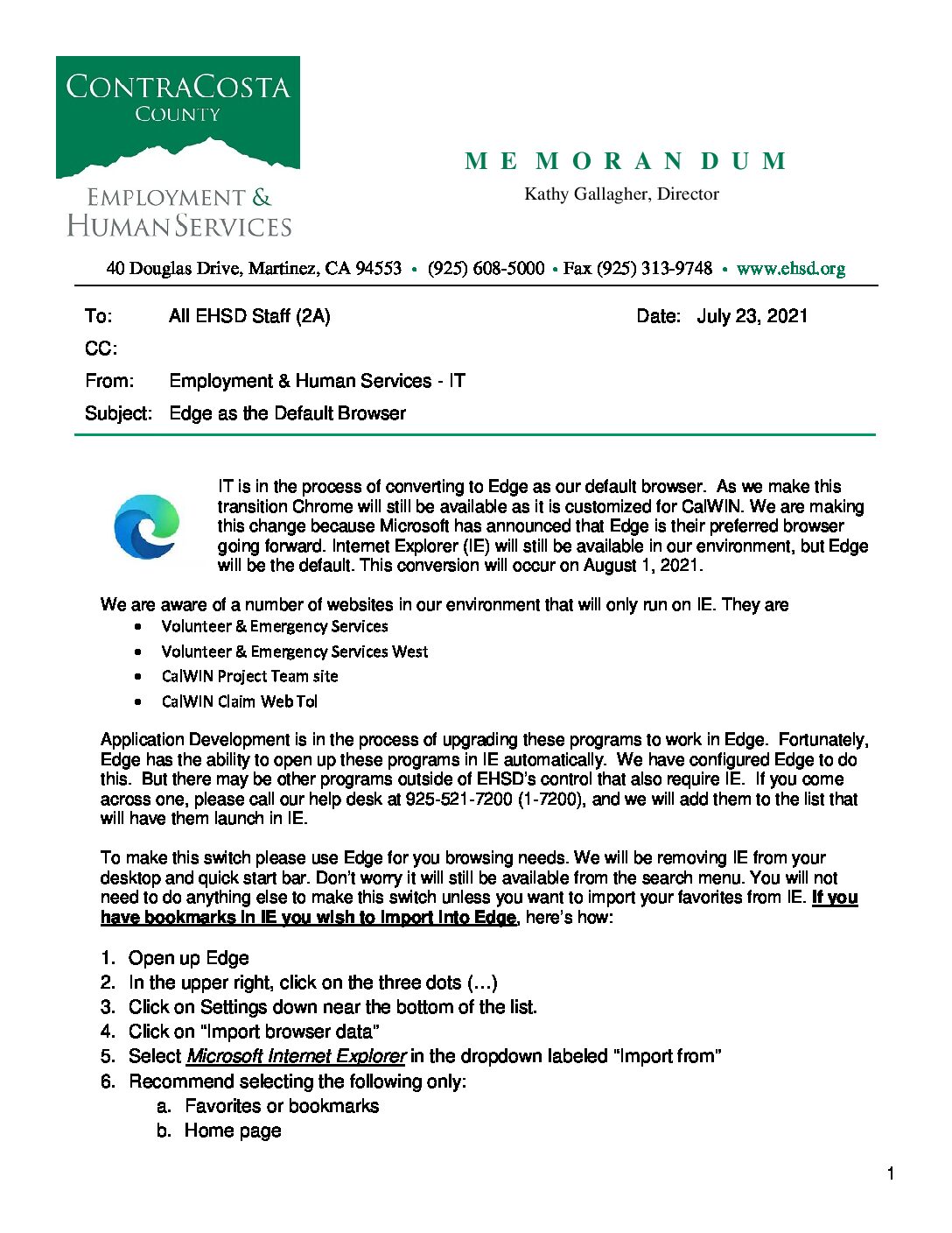 Edge como navegador predeterminado julio de 2021 | EHSD