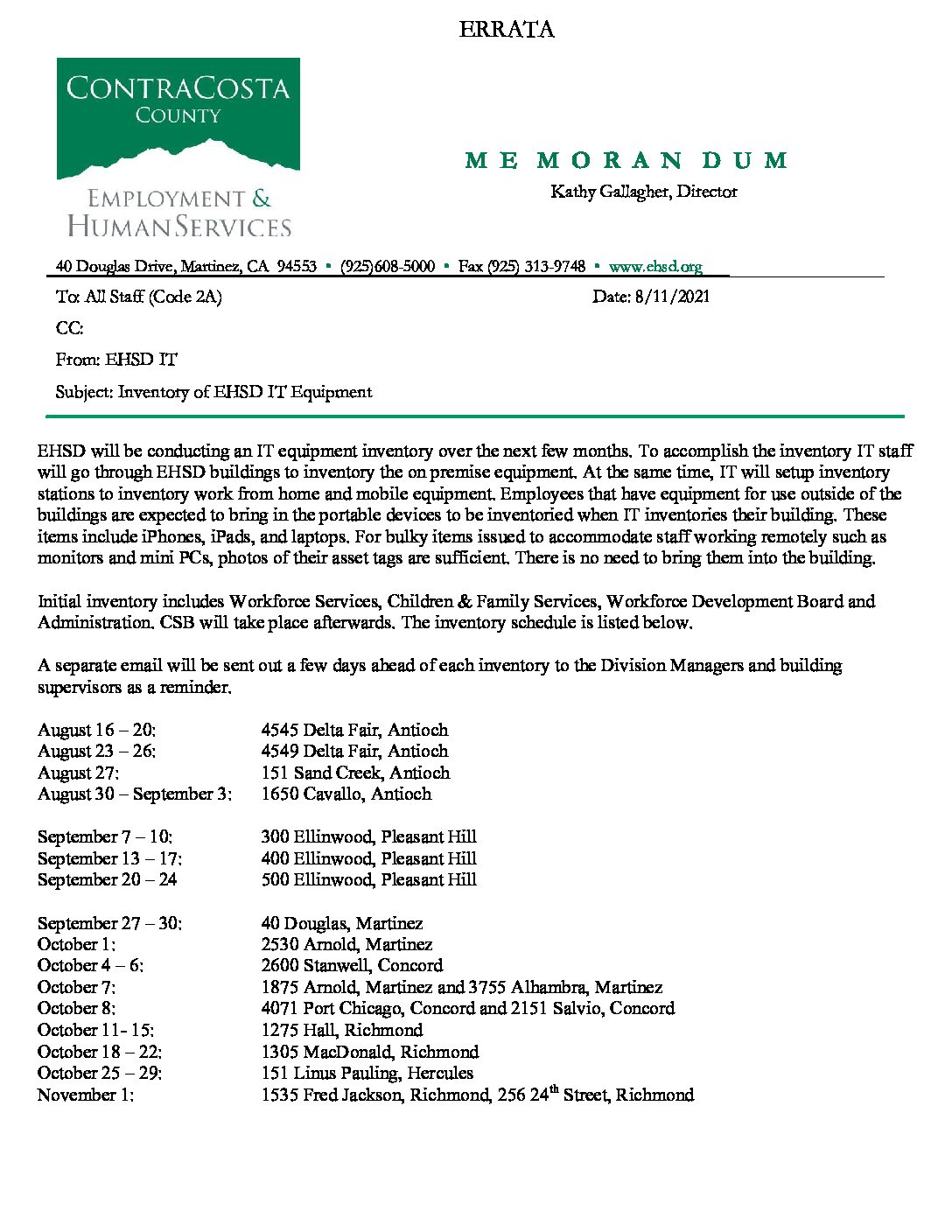 Inventario de Equipos TI de EHSD | EHSD
