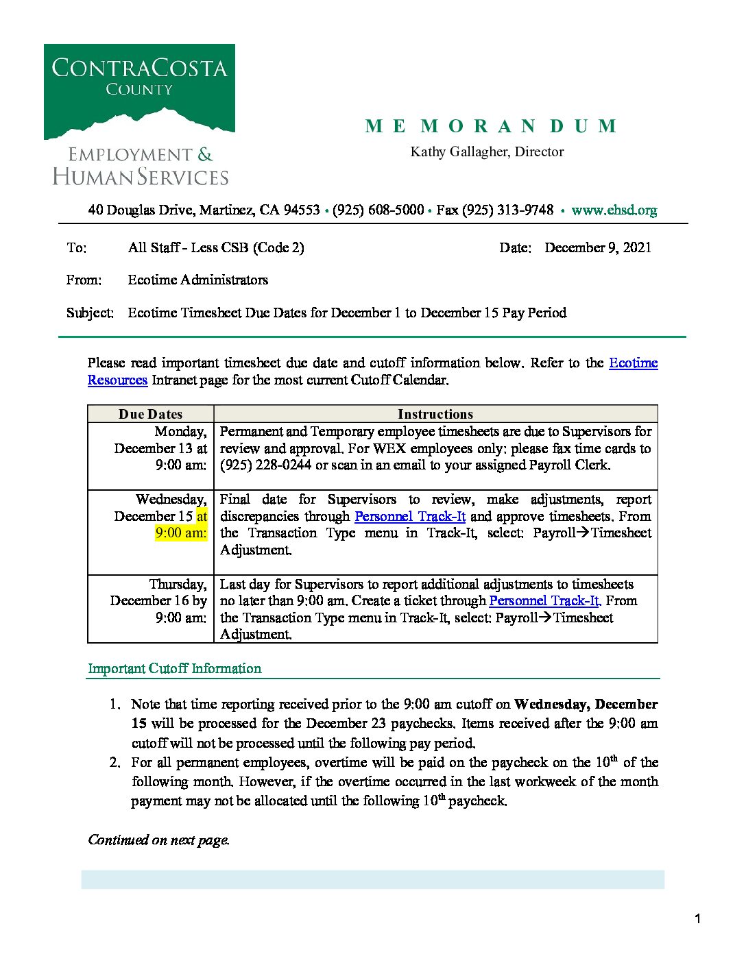 Mga Petsa ng Takdang Panahon ng Ecotime Timesheet para sa Disyembre 1 ...