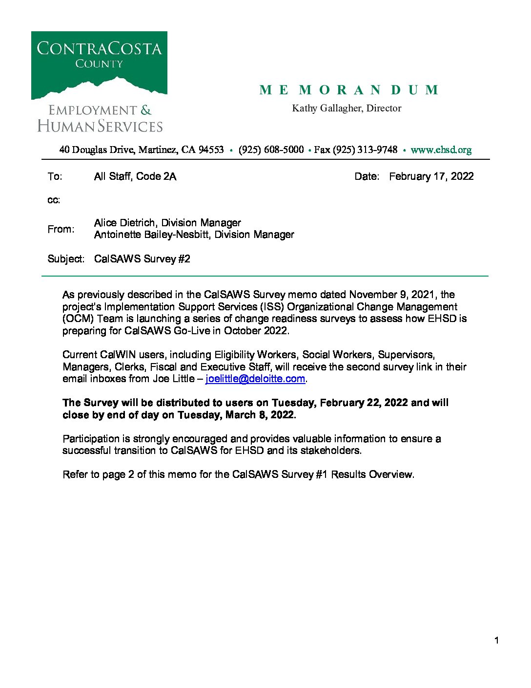 Survey ng CalSAWS #2 | EHSD