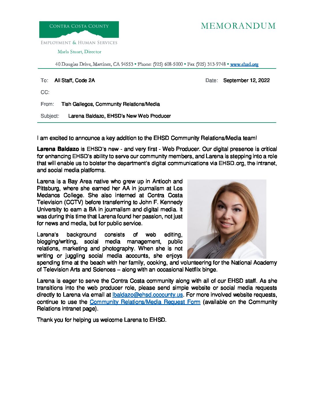 Bienvenida Larena Baldazo | EHSD