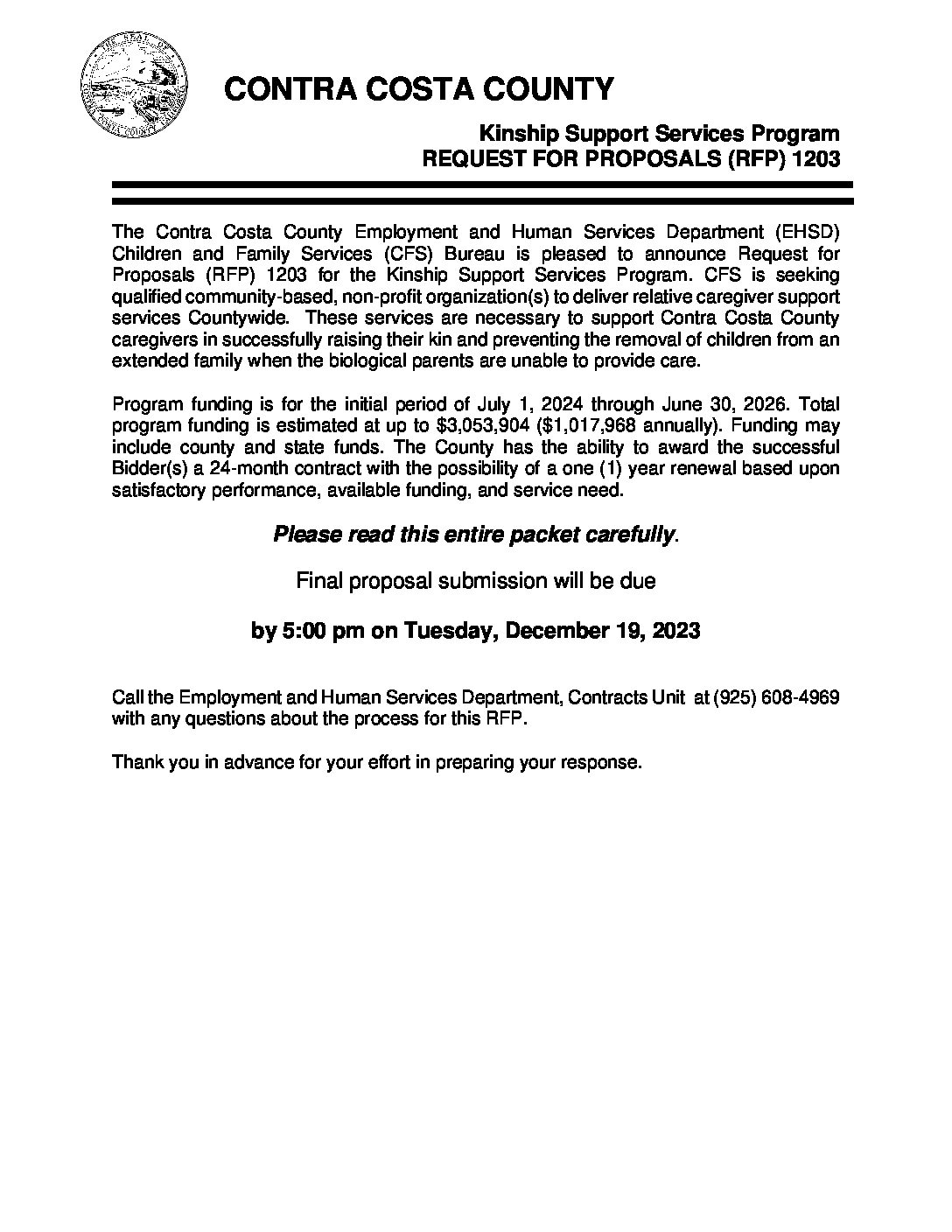 RFP 1203 친족 지원 서비스 프로그램 웹포스팅 | EHSD